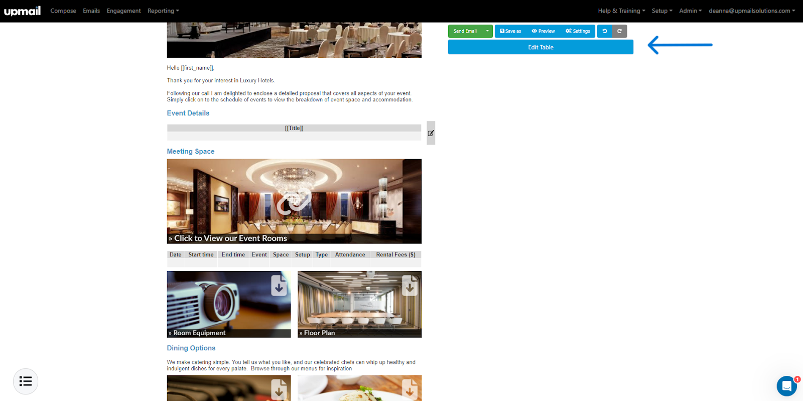 Adding & Editing Custom Tables – UpMail