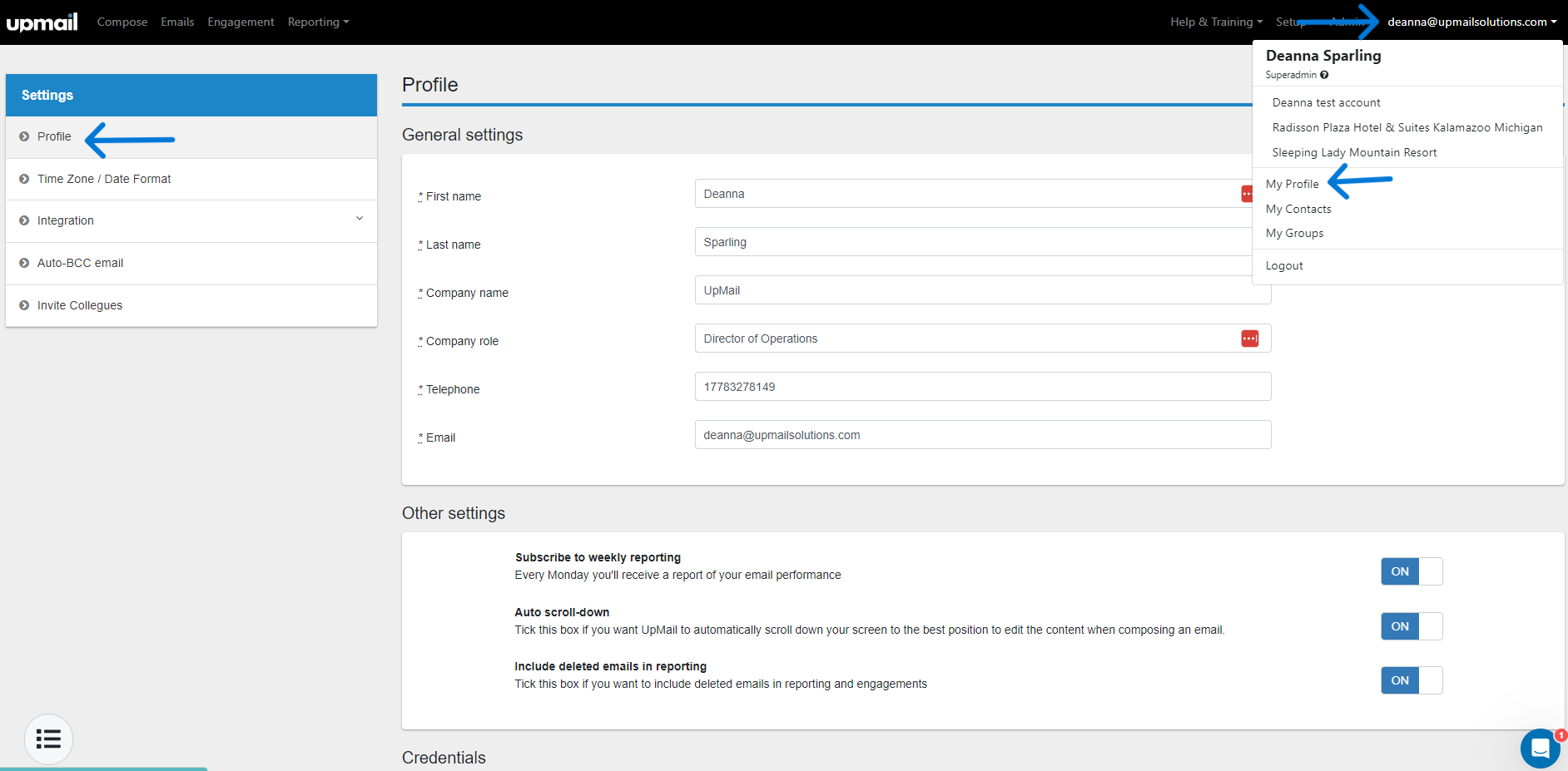 How to Edit your Profile/Email Signature – UpMail