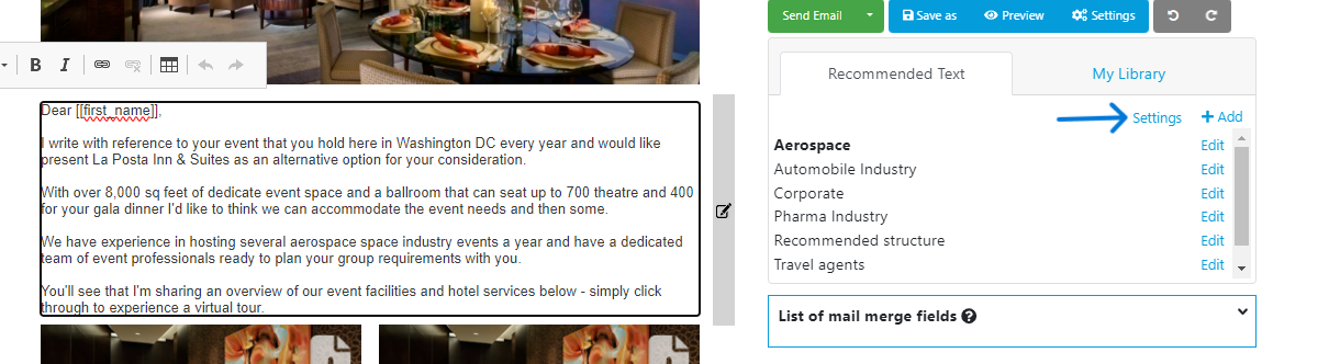 Setting Recommended Content in a Template – UpMail